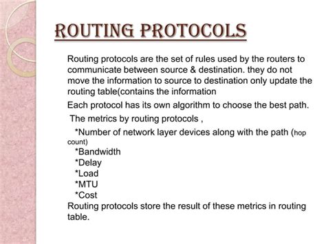 Ppt Of Routing Protocols PPTX