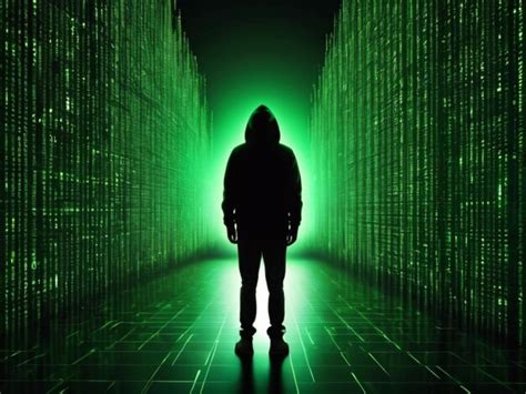 Cyber Security Hacker With Binary Background Premium Ai Generated Image