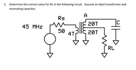 Solved Determine The Correct Value For RL In The Chegg Com