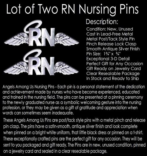 Lot Of Two Rn Nurse Pins Rare Vintage Angels Among Us Wings And Halo Medical Award