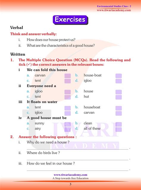 Ncert Solutions For Class 2 Evs Chapter 5 Different House