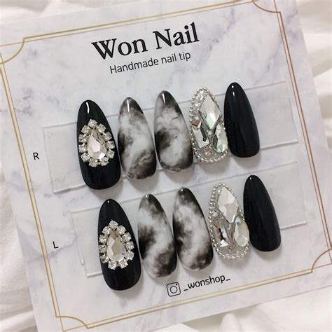 풀파츠 대리석 마블 수제네일팁 에이블리