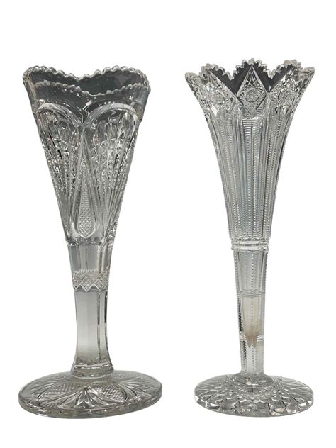Cut Glass Trumpet Vase W Eapg Trumpet Vase Auction