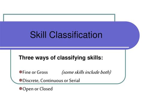 Ppt Skill Classification Powerpoint Presentation Free Download Id
