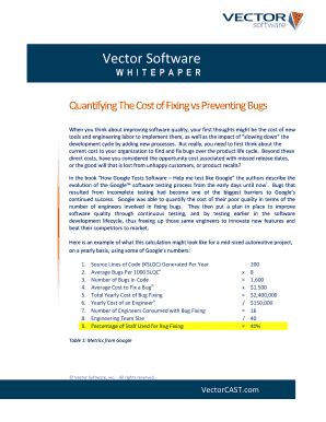Fillable Online Quantifying The Cost Of Fixing Vs Preventing Bugs Fax Email Print PdfFiller