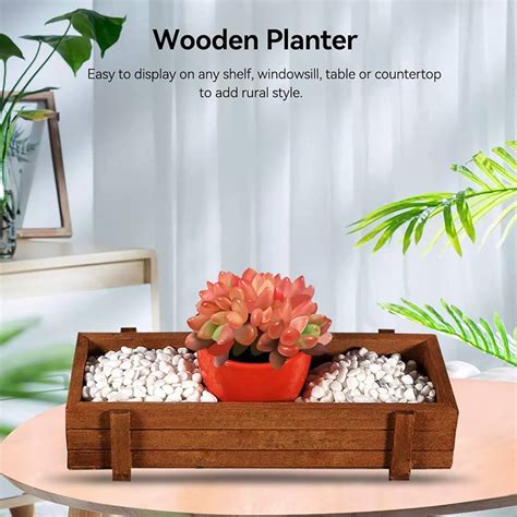 Wedding Decor Planter Box 12 Inch Wooden Natural Wood Rectangle