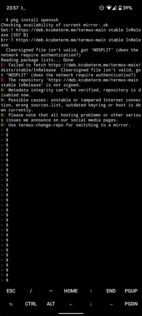 Cannot Use Ssh Tried Installing Openssh Or Dropbear Got Clearsigned File Isnt Valid Got