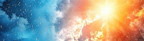 Stunning Split Sky Weather Illustration Depicting Rain And Sunshine In