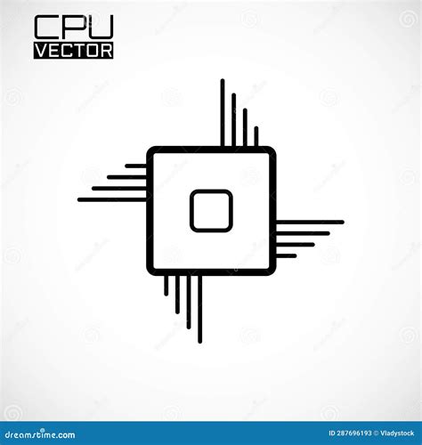 Cpu Microprocessor Microchip Circuit Board Logo Stock Vector