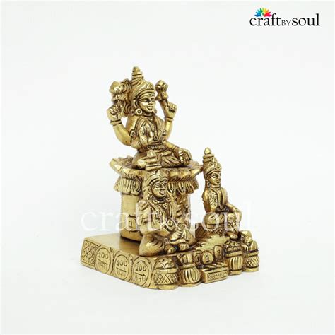 Brass Lakshmi Kuber Statue With Chitralekha Kubera Laxmi Etsy