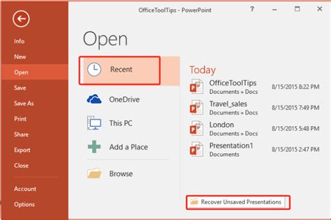 How To Recover Powerpoint File Not Saved