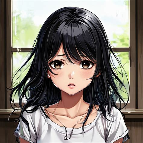 «Моя ос Девочка аниме с черными … — картинка создана в Шедевруме