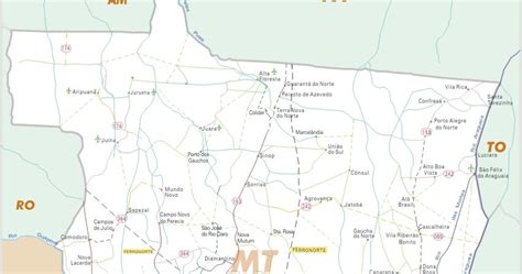 Belezas De Cocalinho Mapa Do Estado De Mato Grosso