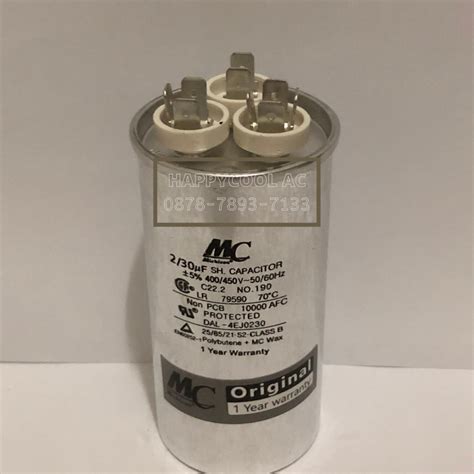 Kapasitor 230 Uf 230 Mikro Merk Mc 3 Kaki Capacitor Ac 230 Mikro
