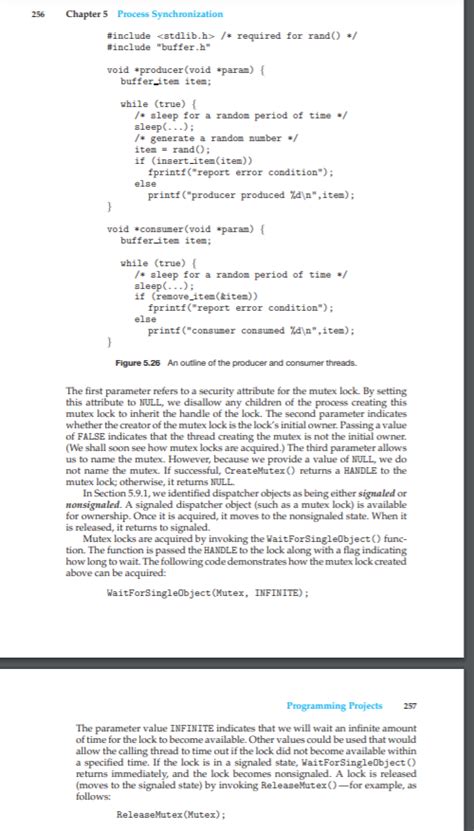 project 3 producer consumer problem in section