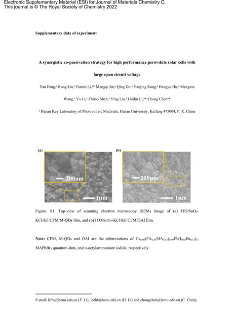 Pdf A Synergistic Co Passivation Strategy For High Performance Perovskite Solar Cells With