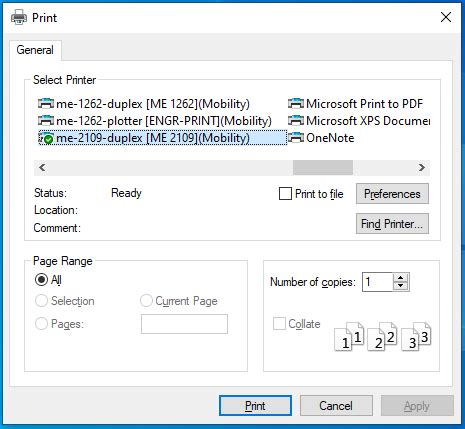 Using PaperCut Mobility Print Windows