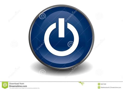 A Blue Power Button On White Background