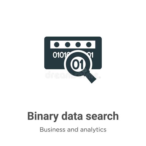 Binary Data Search Vector Icon On White Background Flat Vector Binary Data Search Icon Symbol