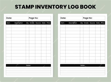 Premium Vector Stamp Inventory Log Book For Kdp Interior