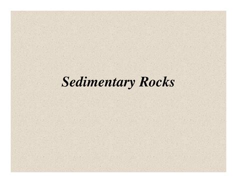 Sedimentary Rocks Lecture Slides Eas 101 Docsity