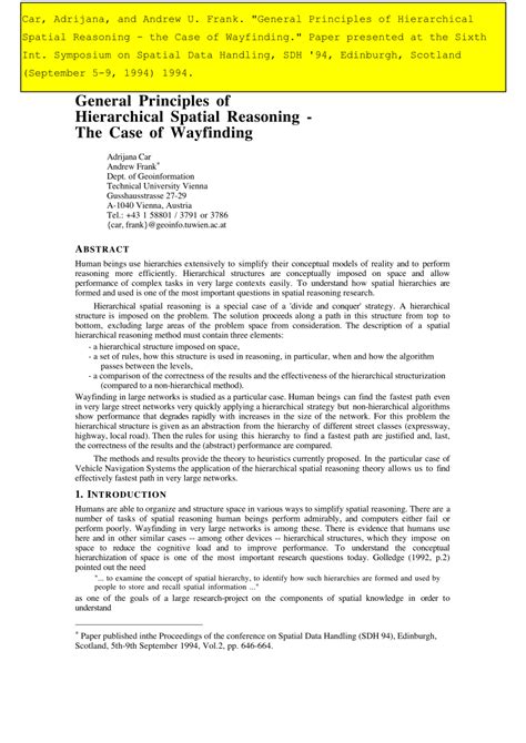 Pdf General Principles Of Hierarchical Spatial Reasoning The Case Of