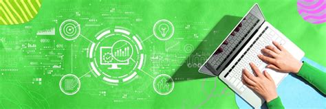 Marketing Strategy Concept With Person Using A Laptop Stock Image
