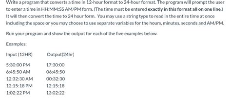 Answered Write A Program That Converts A Time In Bartleby