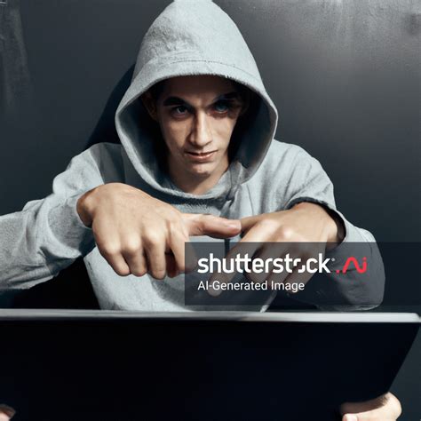 Hacker Man Cinema Black AI Generated Image Shutterstock