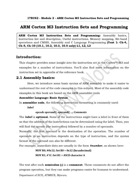 module 2 instructons set of arm cortex m3 microcontrollers pdf computing technology