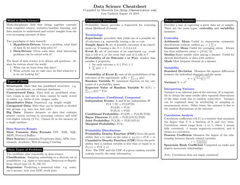 Data Science Cheat Sheet Globalsqa