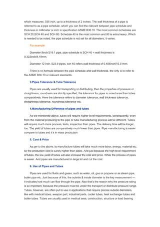 The Difference Between Pipe Tubes PDF