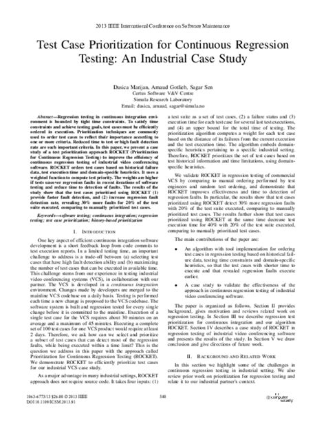 Pdf Test Case Prioritization For Continuous Regression Testing An