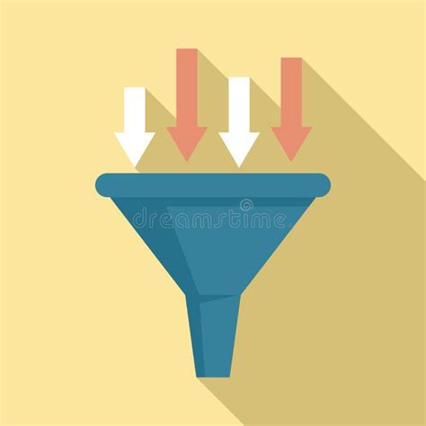 Conversion Rate Funnel Icon Flat Style Stock Vector Illustration Of Analytics Optimisation