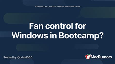 Fan Control For Windows In Bootcamp Macrumors Forums
