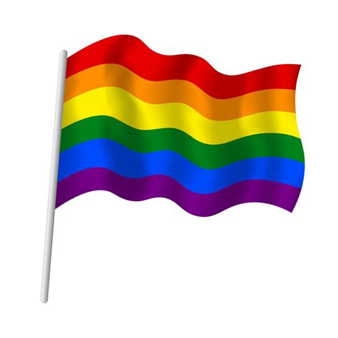 Lgbt Flag On Flagpole Waving In Wind Vector Illustration Of Sexual Minorities Symbol In Six