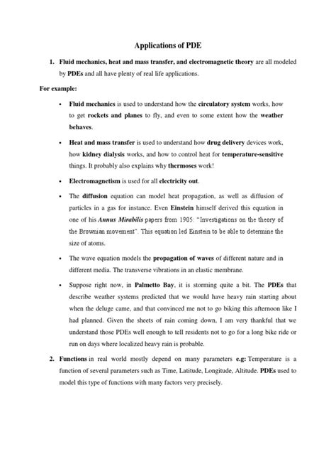 Applications Of Pde Pdf Partial Differential Equation Waves
