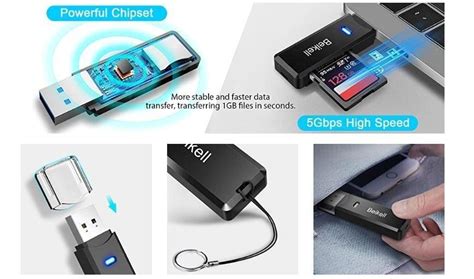 Beikell VCR 740 USB 3 0 Card Reader High Speed SD Micro SD Card Reader Memory Card Adapter