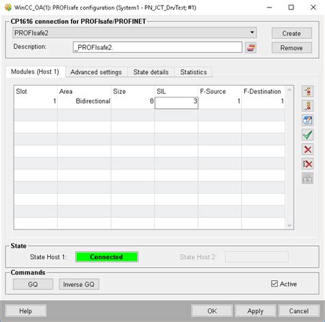 Configuration Of The PROFIsafe Driver