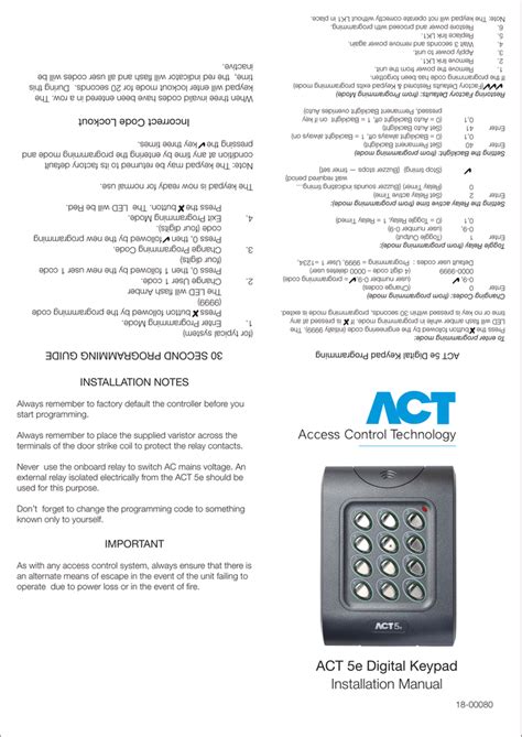 Act 5 Keypad Wiring Diagram Wiring Diagram