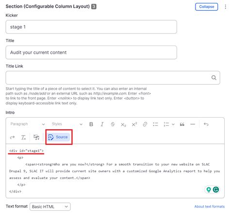 Anchor Links Slac Drupal User Guide