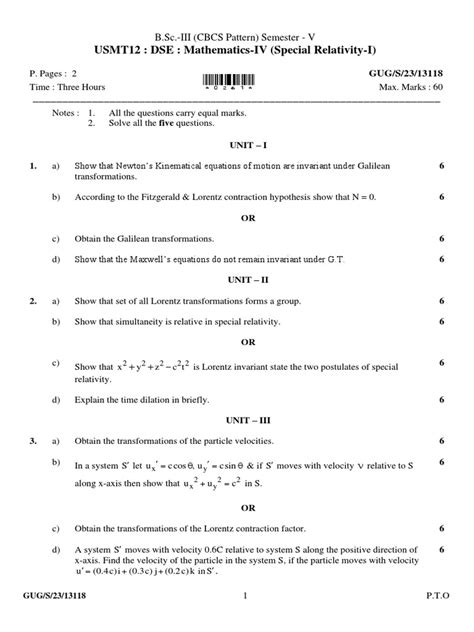 year b sc iii cbcs pattern semester v subject usmt12 dse
