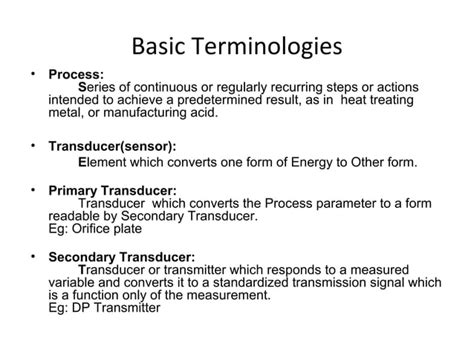 Basics Of Instrumentation PPS