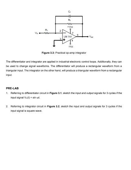 op amp integrator circuit experiment circuit diagram