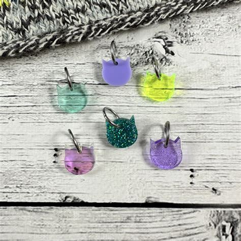 Katrinkles Cat Stitch Marker Set Acrylic New Color Way Low