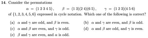 Solved Consider The Permutations Expressed In Cycle