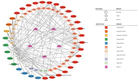Visualization Of The Compounds Targets Pathways Network Constructed