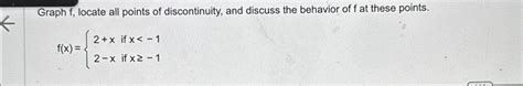 Solved Graph F Locate All Points Of Discontinuity And Chegg Com
