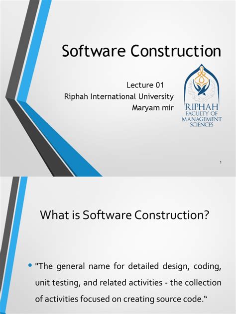 Software Construction Lecture 1 Pdf Software Development Software Design