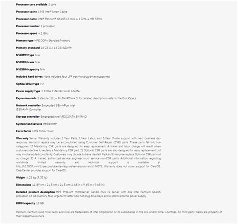 Hpe Proliant Microserver G10 V2 Pentium G6405 16gb Ram Branded Systems Scorptec Computers